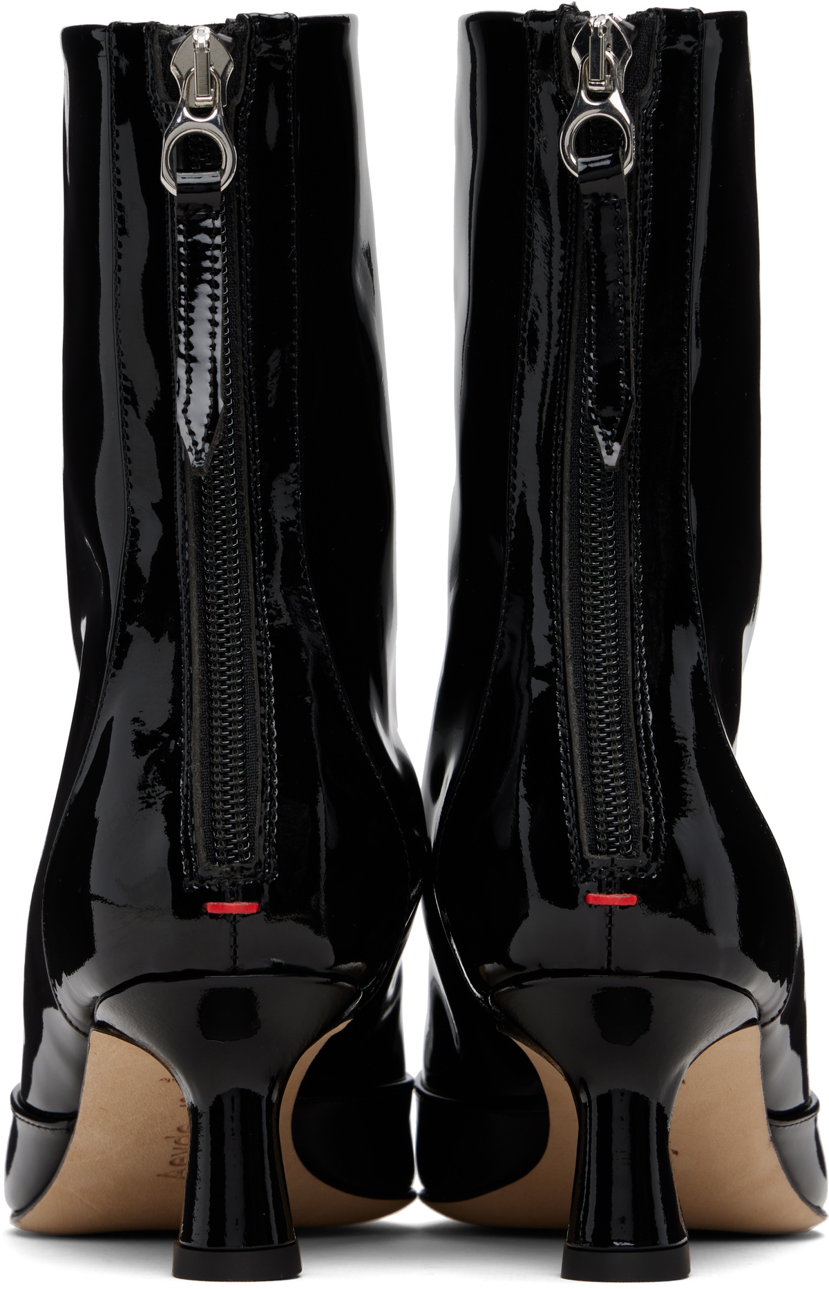 Aeyde Black Sila Patent Leather Boots Aeyde