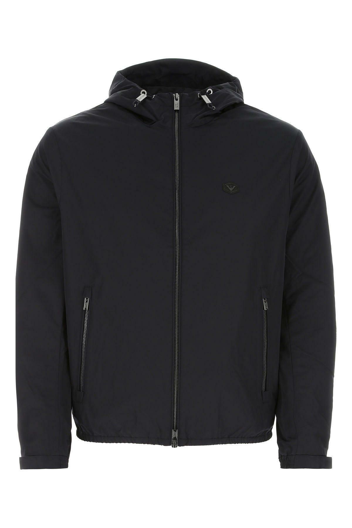 Emporio Armani Navy Blue Polyester Jacket Emporio Armani