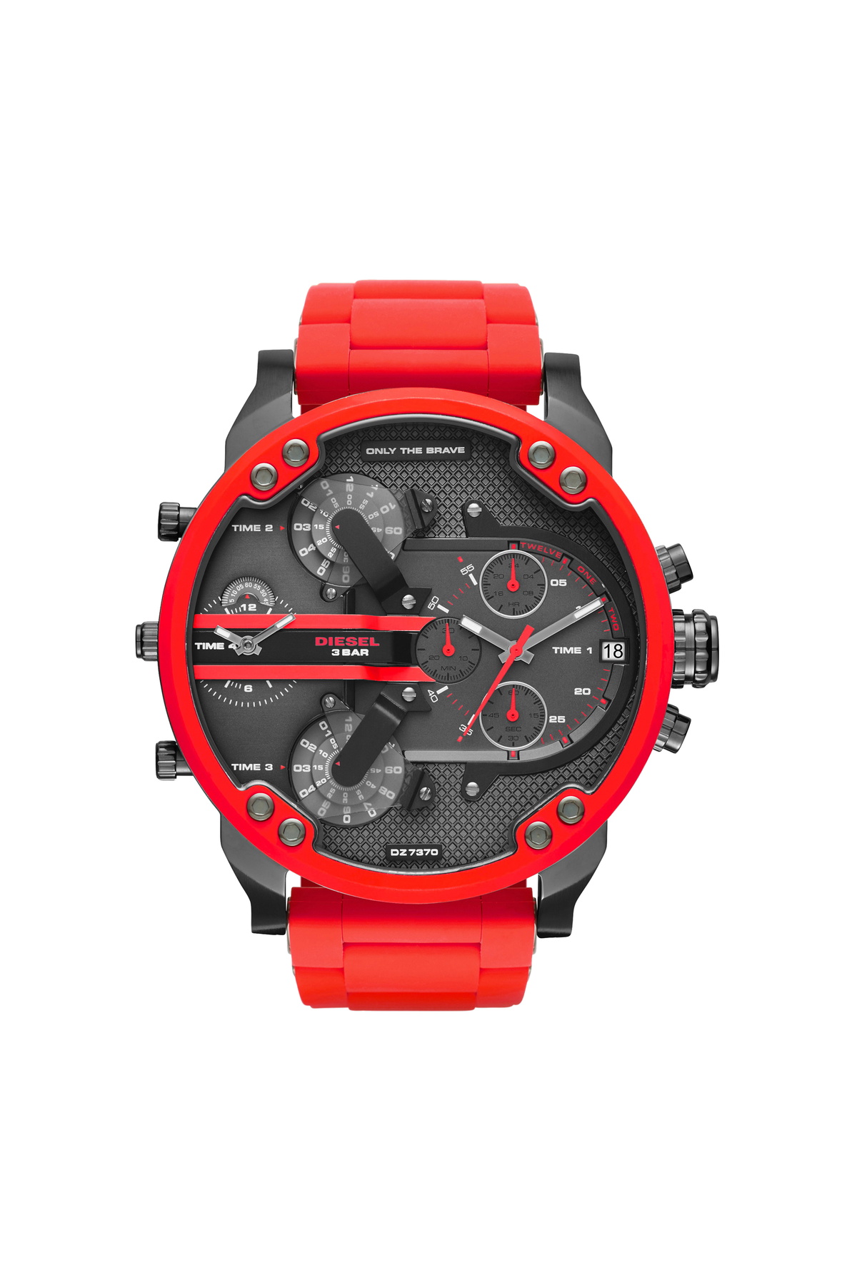 Diesel Mr. Daddy 2.0 red metal watch, 55 mm - Timeframes Mens in Red Diesel