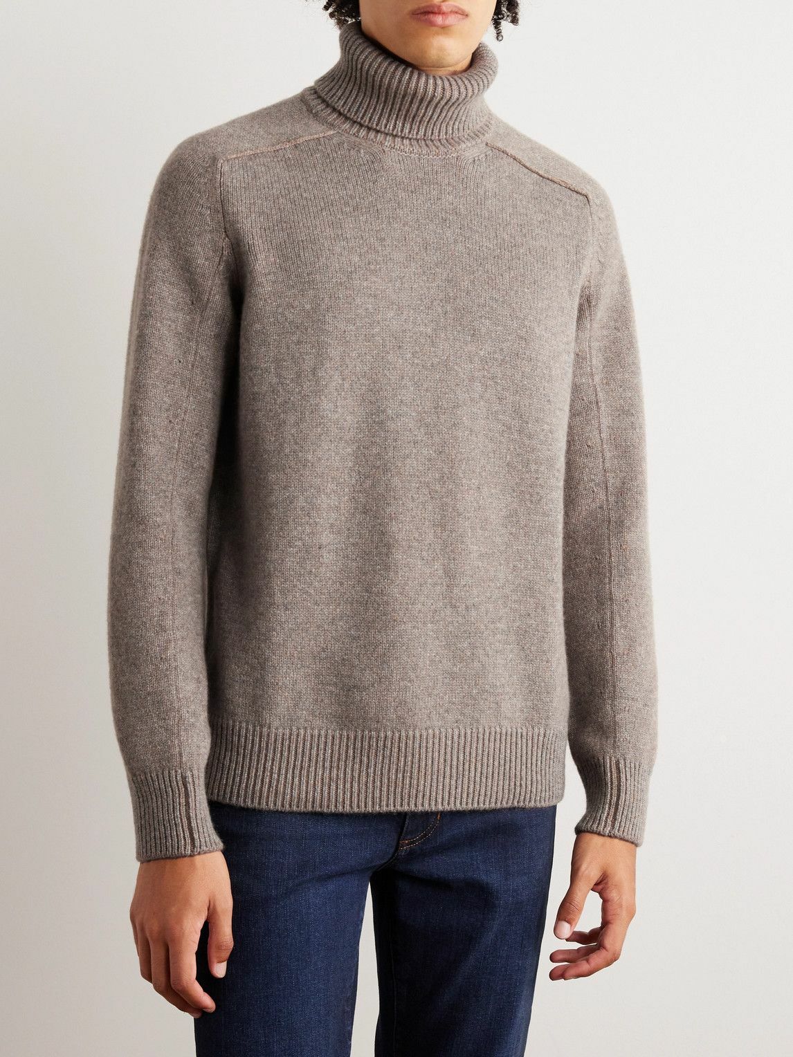 Zegna - Oasi Cashmere Rollneck Sweater - Brown Zegna