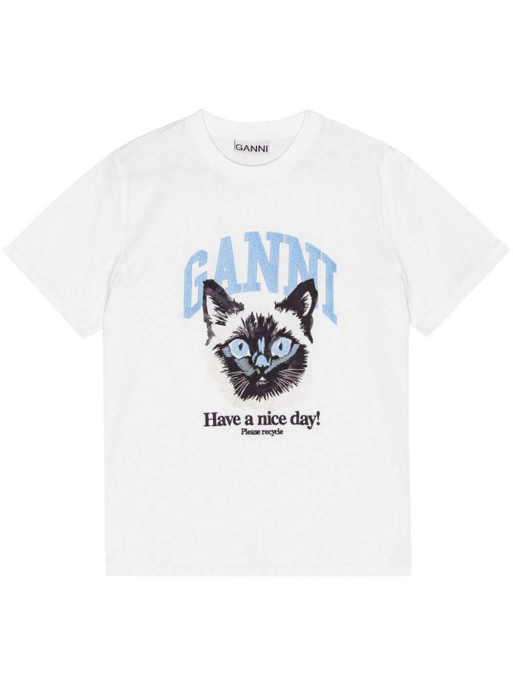 GANNI - Cat Cotton T-shirt GANNI