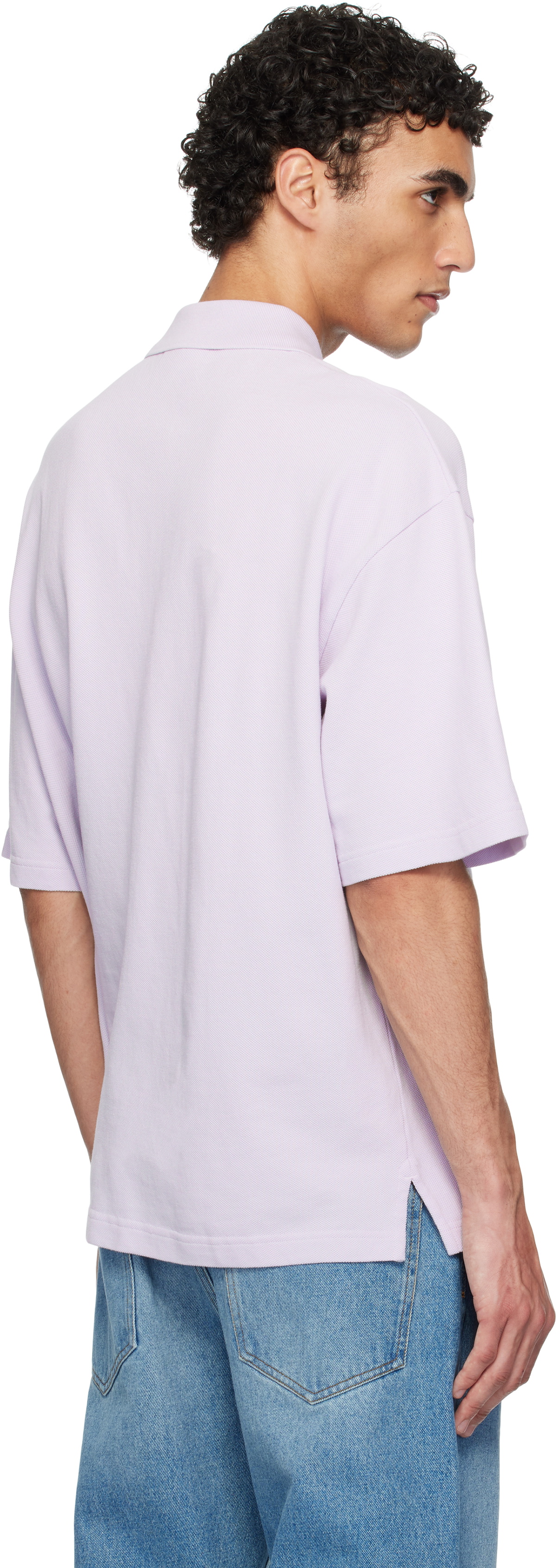 Maison Kitsuné Purple Bold Fox Patch Oversize Polo Maison Kitsune
