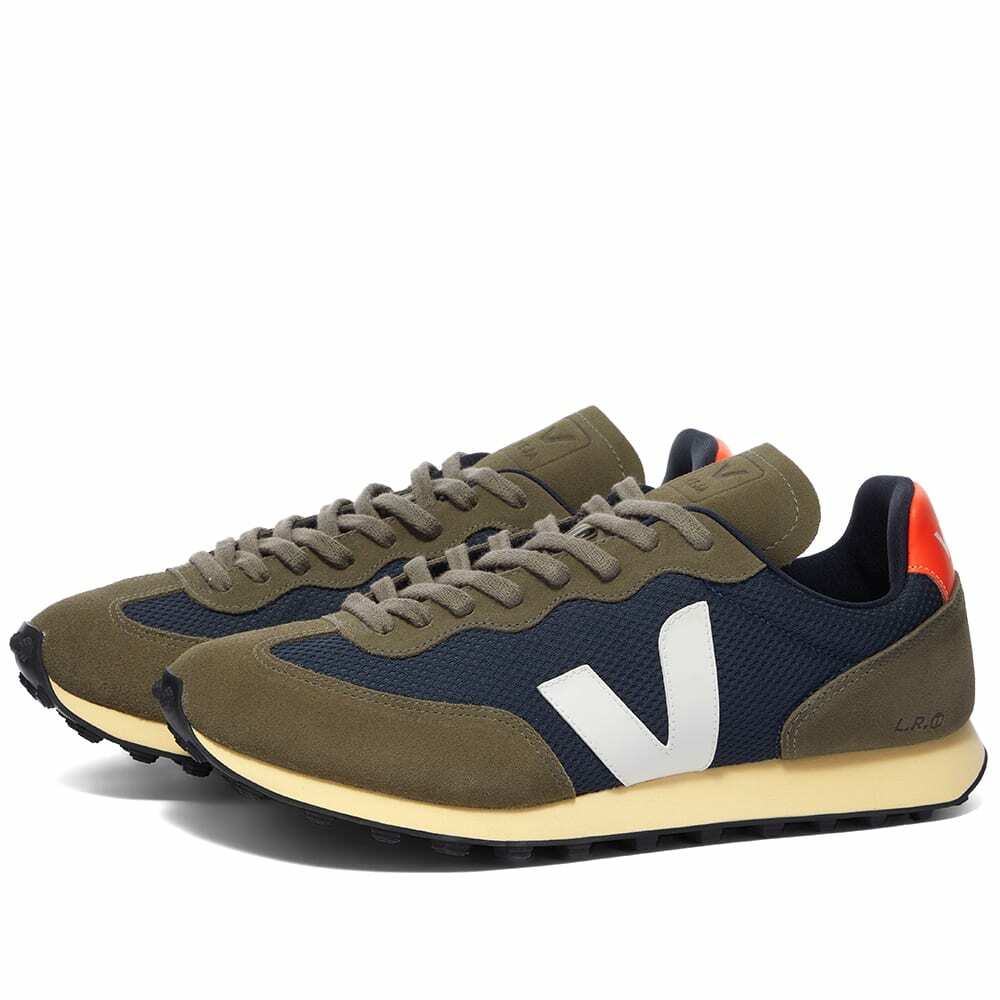 Veja Men's Rio Branco Vintage Runner Sneakers in Navy/White/Orange VEJA