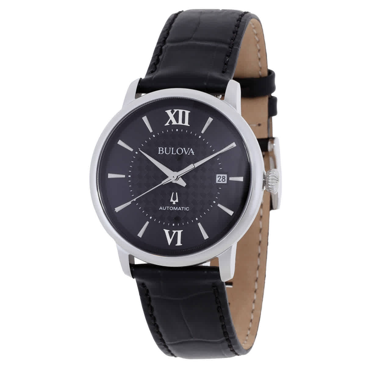 Bulova Hudson Automatic Black Dial Mens Watch 96B441 Bulova