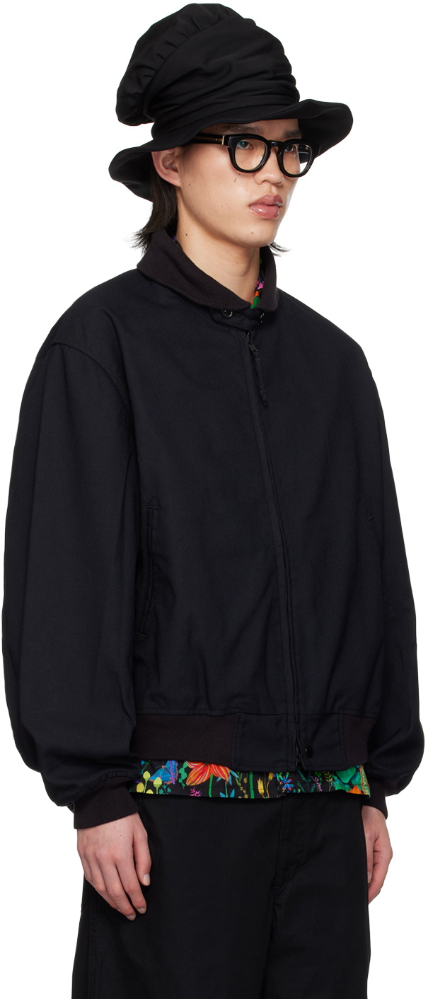 Engineered Garments Navy Stand Collar Bomber Jacket Engineered Garments