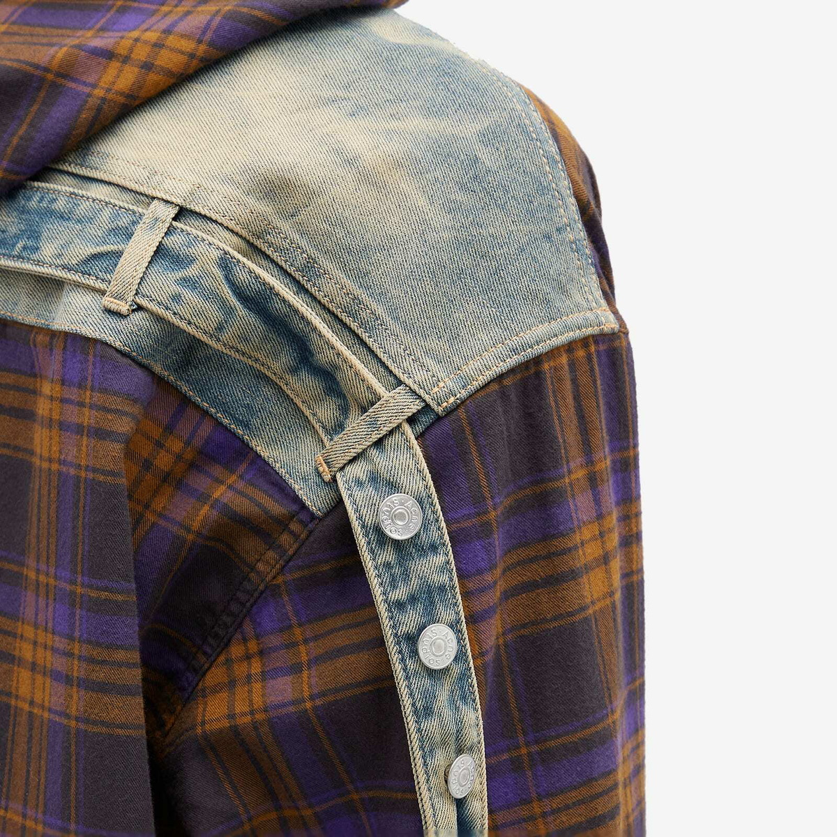 Acne Studios Men's Saffia Washed Flannel Check Overshirt in Purple ...