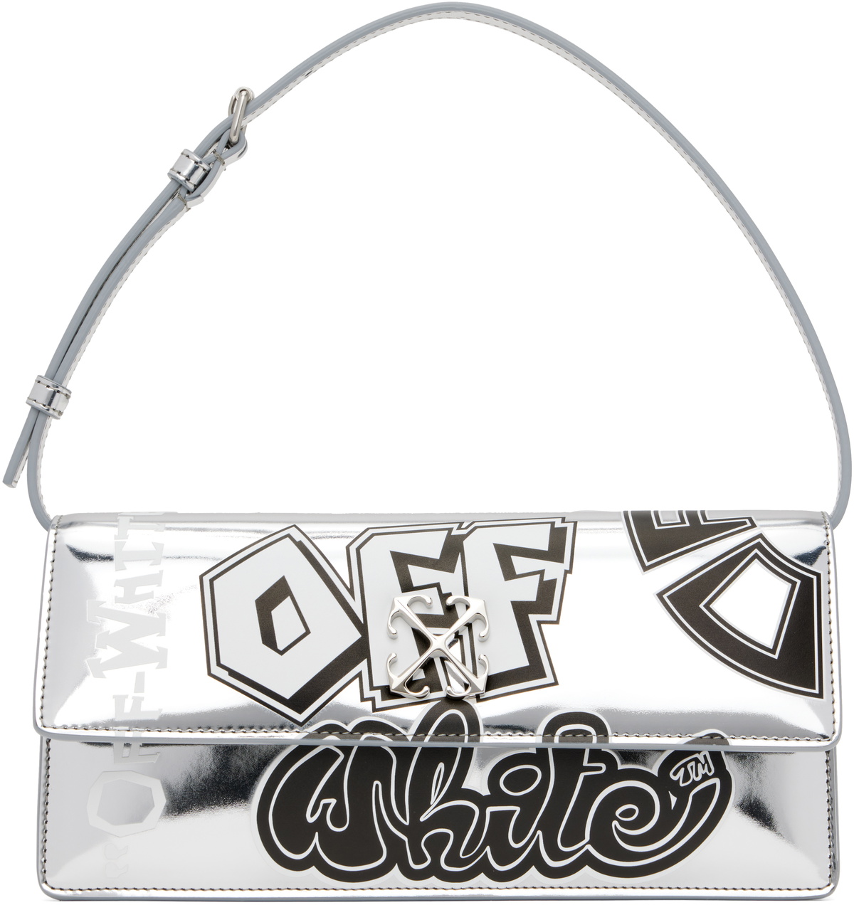 Off-White Silver Jitney 1.0 Shoulder Bag Off-White