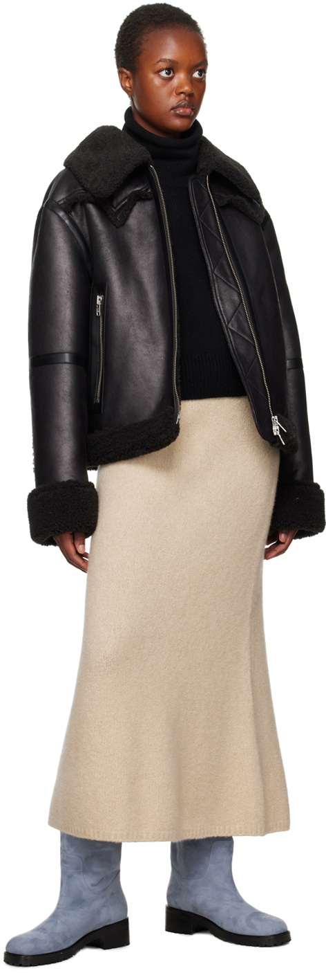 Stand Studio Black & White Lessie Faux-Shearling Jacket Stand Studio