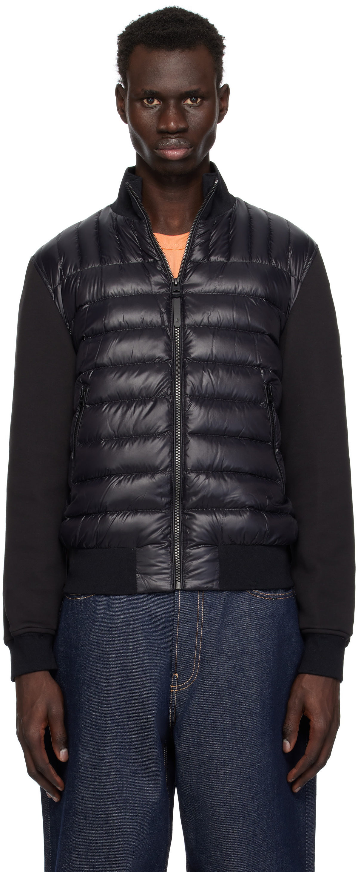 MACKAGE Black Collin-R Mixed Media Nano Down Bomber Jacket Mackage