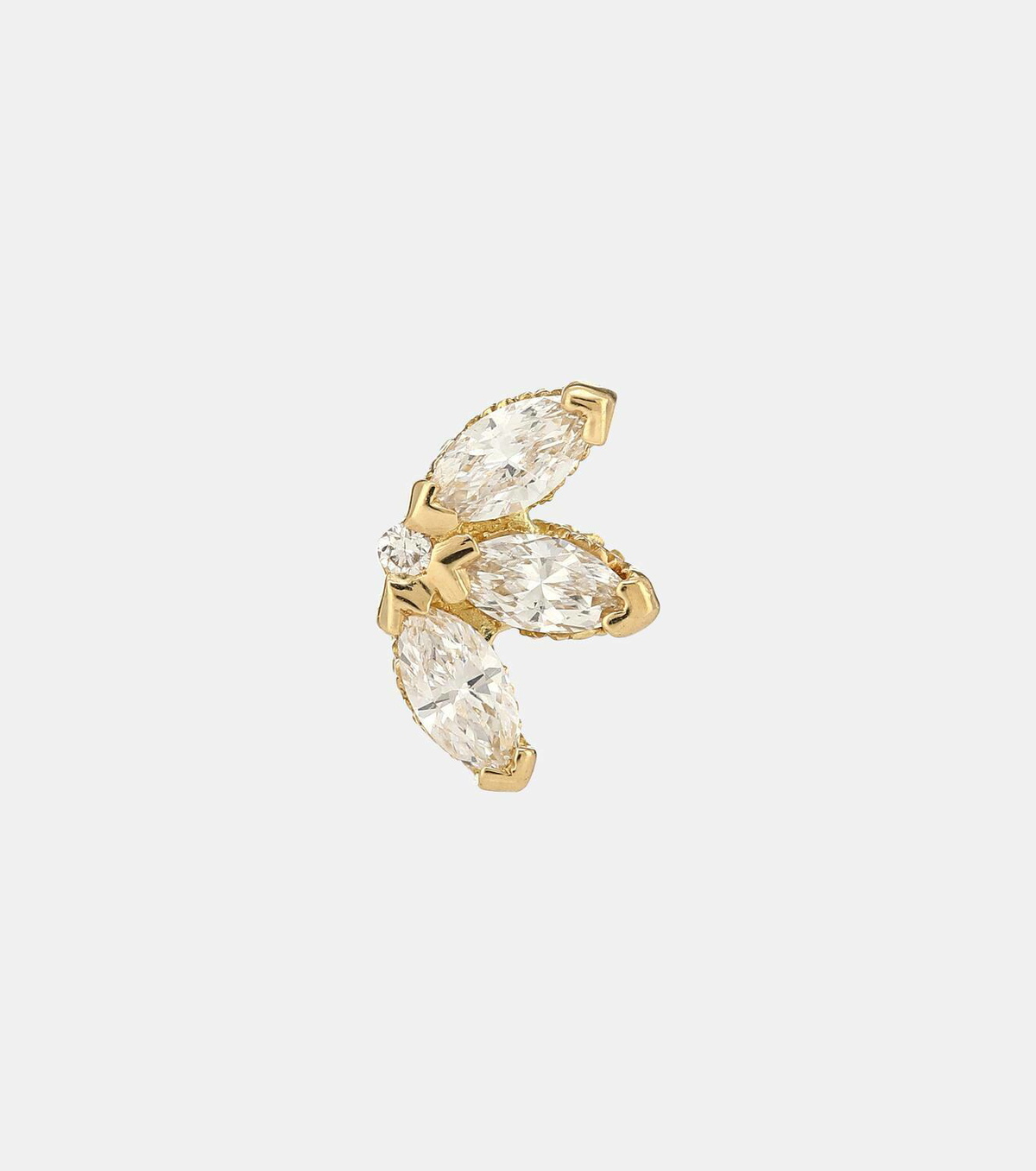 Maria Tash Lotus 18kt yellow gold single earring with diamonds Maria Tash