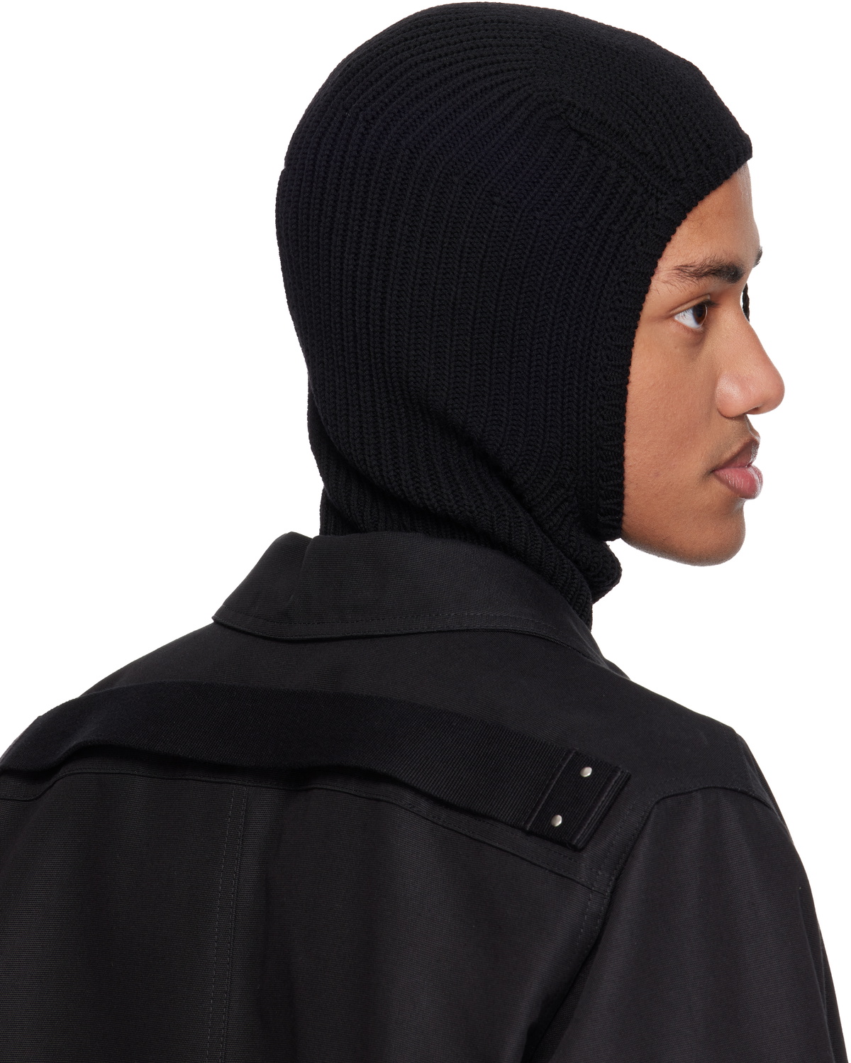 Rick Owens Black Temple Heavy Wool Sphinx Skull Balaclava Rick Owens