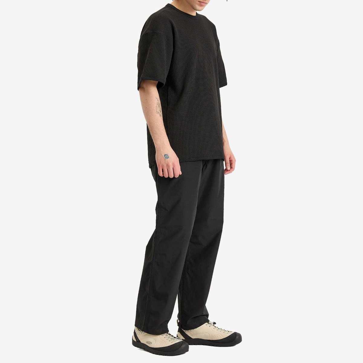 Snow Peak Men's Dry Waffle T-Shirt in Black Snow Peak