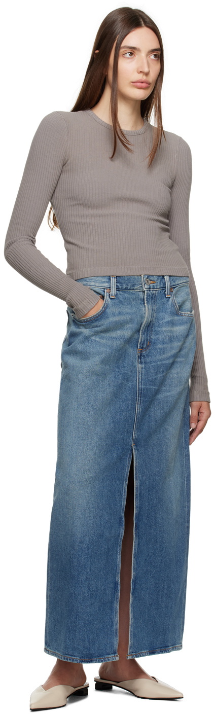 AGOLDE Blue Leif Denim Maxi Skirt AGOLDE