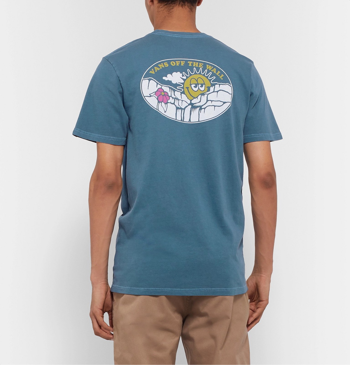 Vans - Printed Cotton-Jersey T-Shirt - Blue Vans