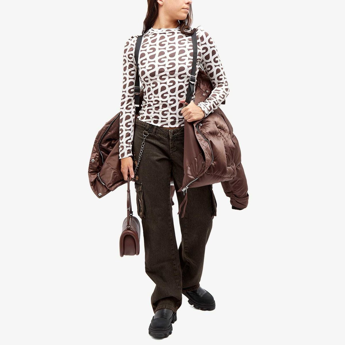 Shoreditch Ski Club Women's Raya Puffer Jacket in Bitter Chocolate ...