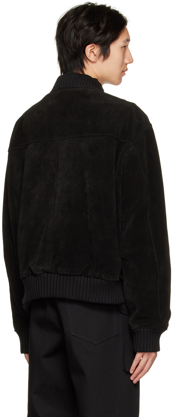 424 Black Paneled Leather Jacket 424