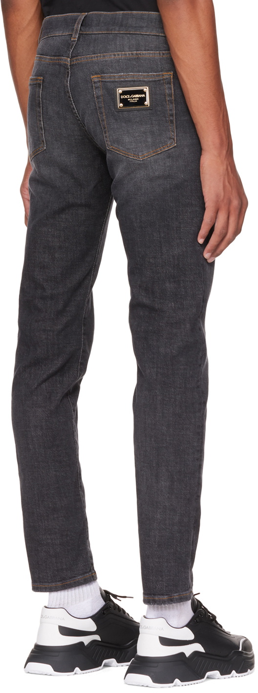 Dolce & Gabbana Gray Plaque Jeans Dolce & Gabbana