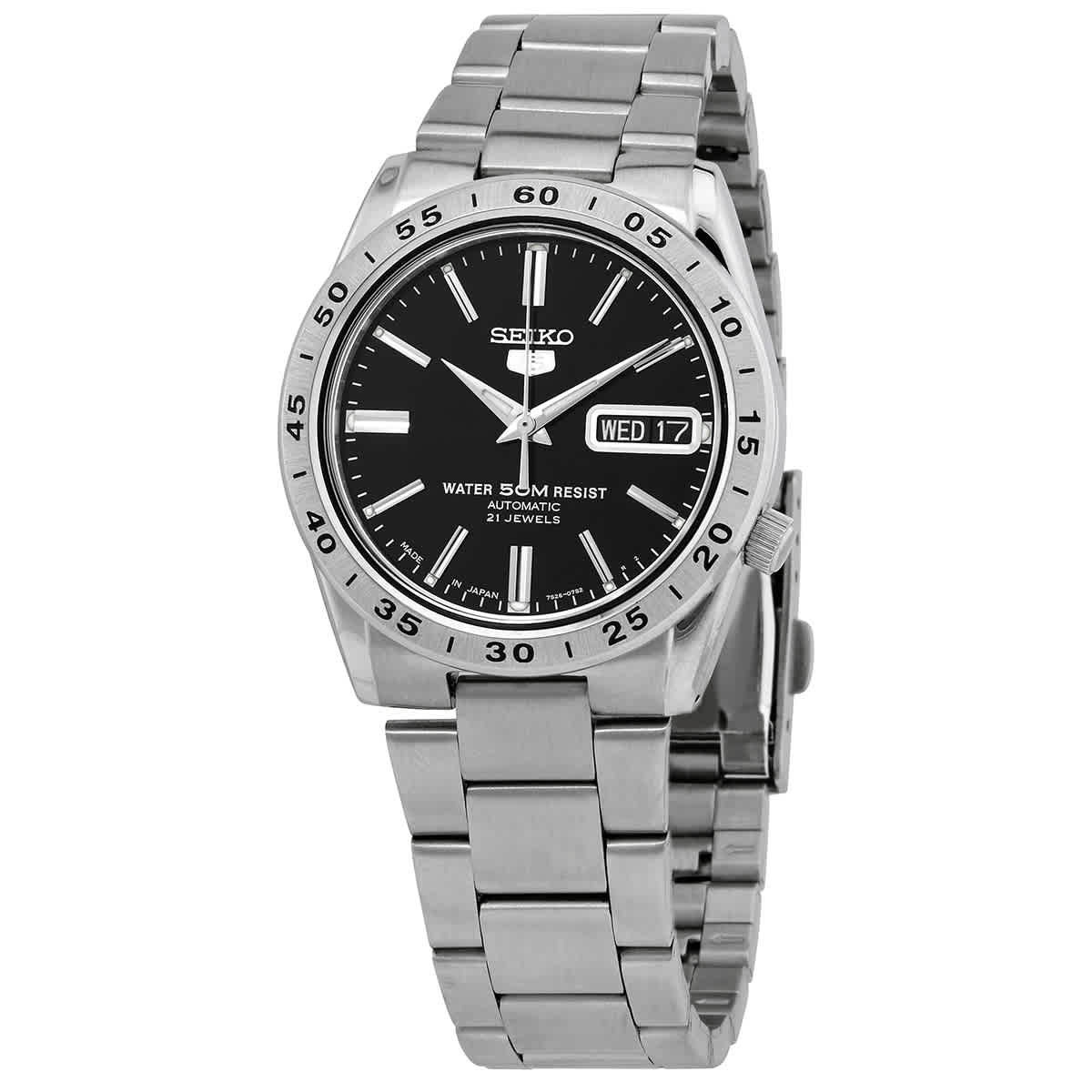 Seiko Automatic Black Dial Stainless Steel Mens Watch SNKE01J1 Seiko