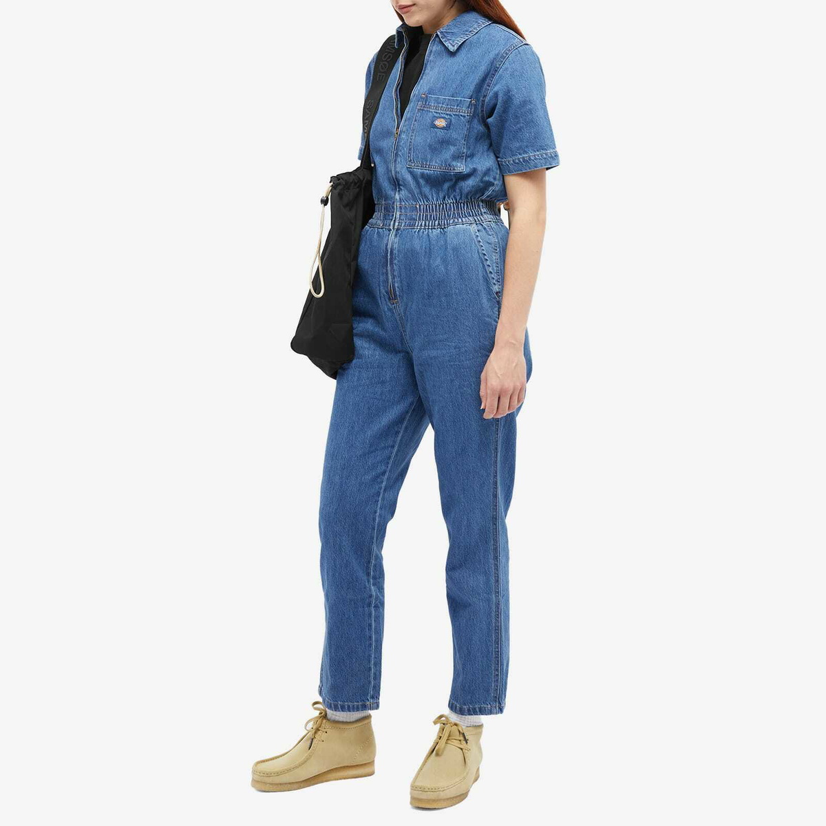 Dickies Women's Houston Denim Coverall in Classic Blue Dickies Construct