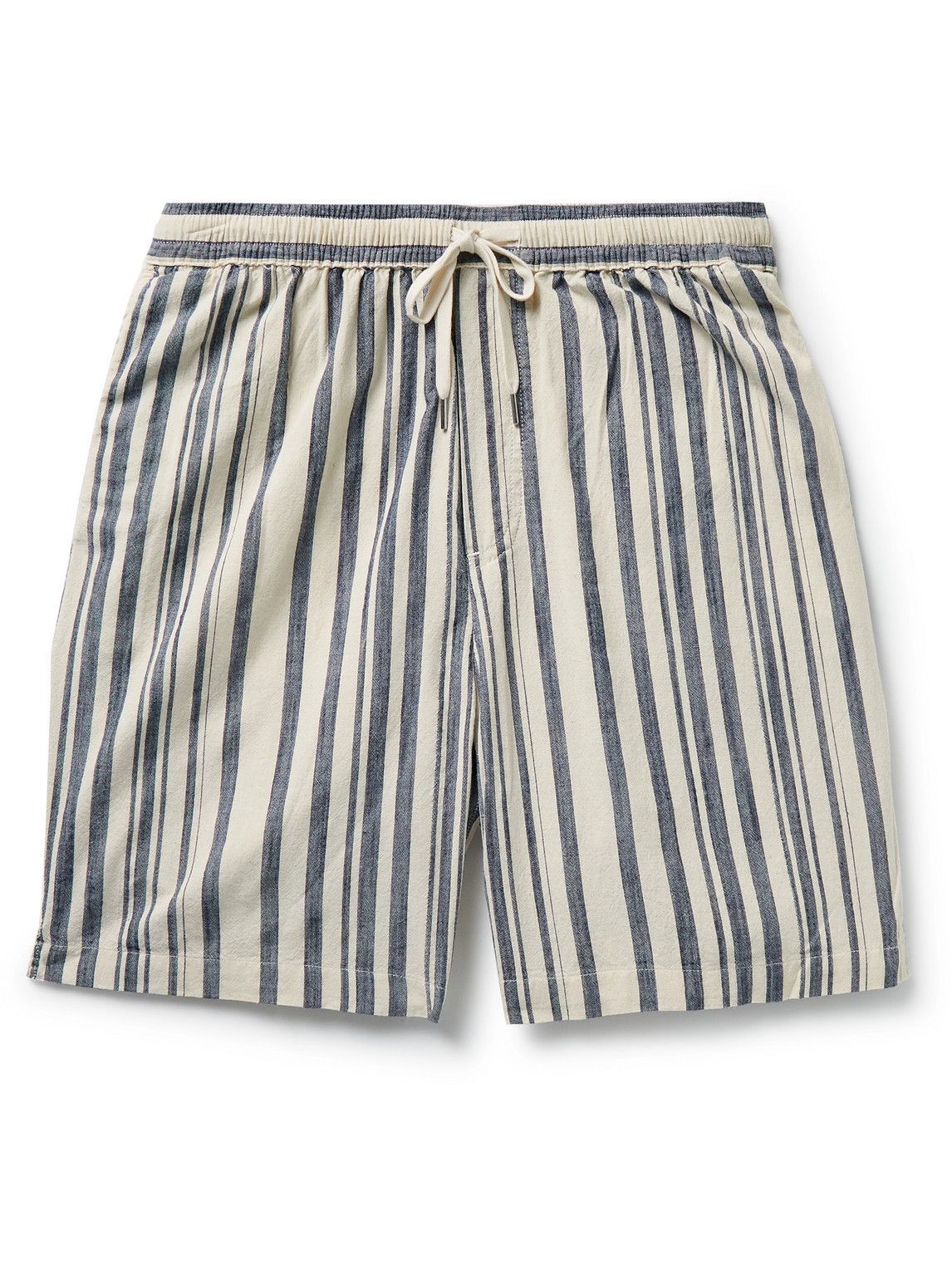 Corridor - Striped Straight-Leg Cotton Drawstring Shorts - Blue Corridor