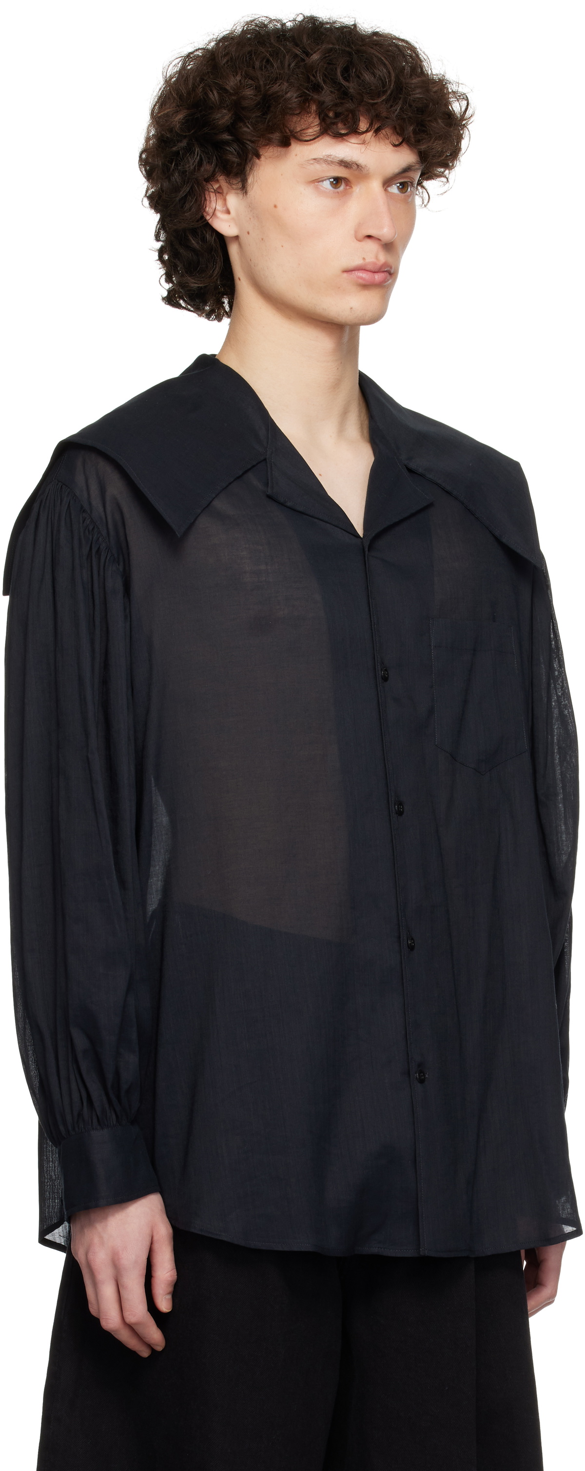 Simone Rocha Black Sailor Collar Shirt Simone Rocha