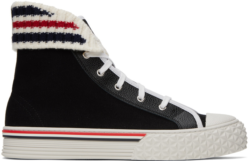 Thom Browne Black Collegiate High Top Sneakers Thom Browne