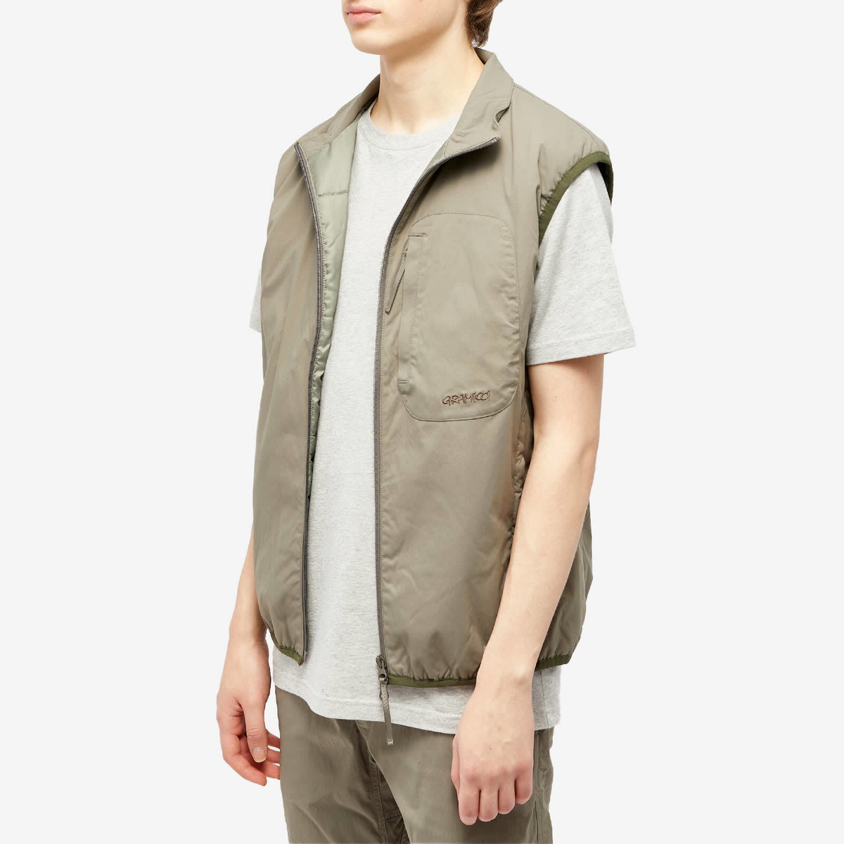 Gramicci Men's Softshell EQT Padding Vest in Tech Grey Gramicci