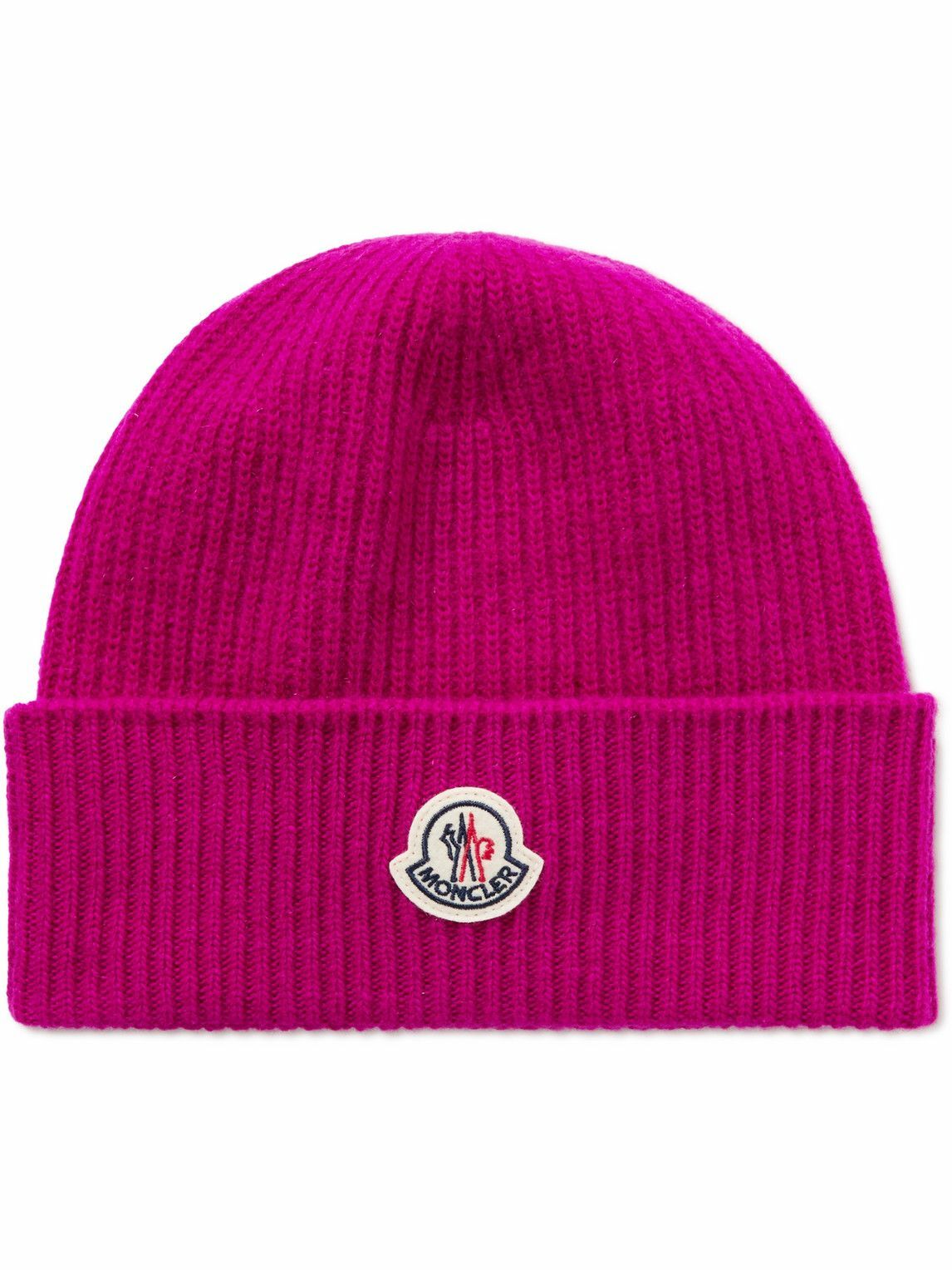 Moncler - Appliquéd Ribbed Virgin Wool and Cashmere-Blend Beanie Moncler