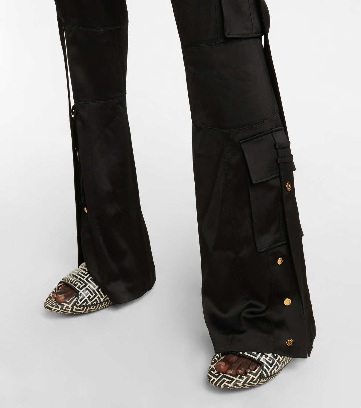 Balmain - B-IT logo printed leather sandals Balmain