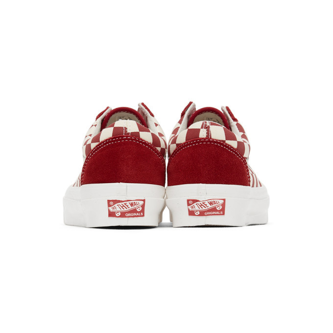 Vans White and Red OG Old Skool LX Sneakers Vans