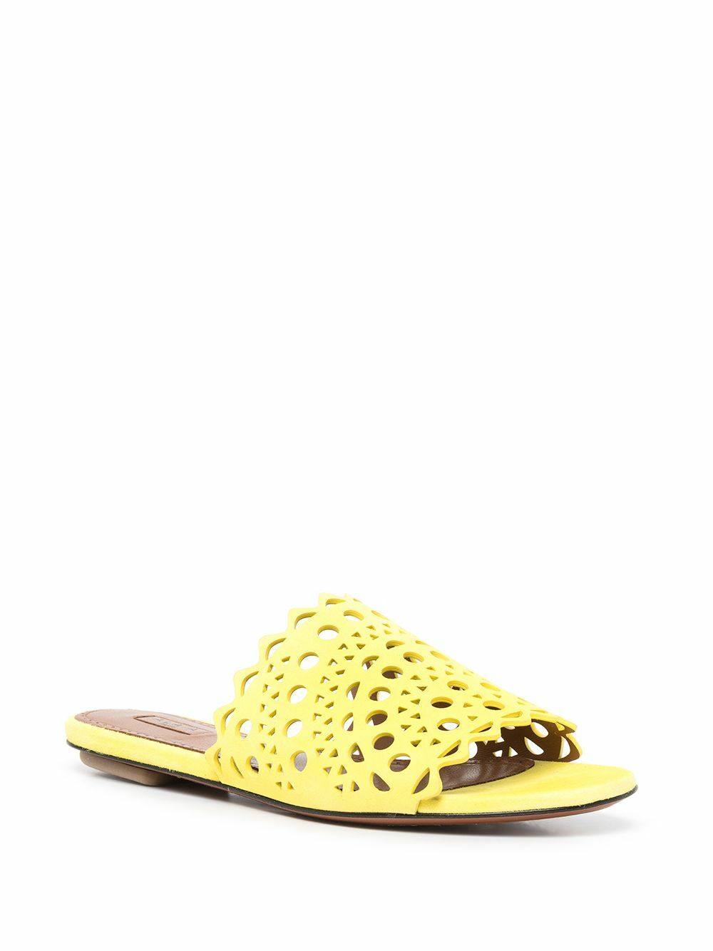 ALAÏA - Vienne Leather Flat Sandals ALAÏA