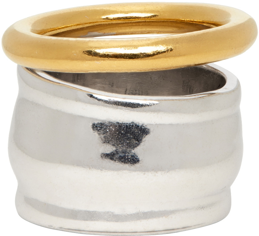 Loewe Silver & Gold Nappa Knot Ring Loewe