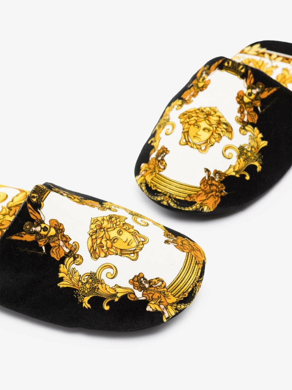 Versace Medusa Renaissance-Print Slippers Versace