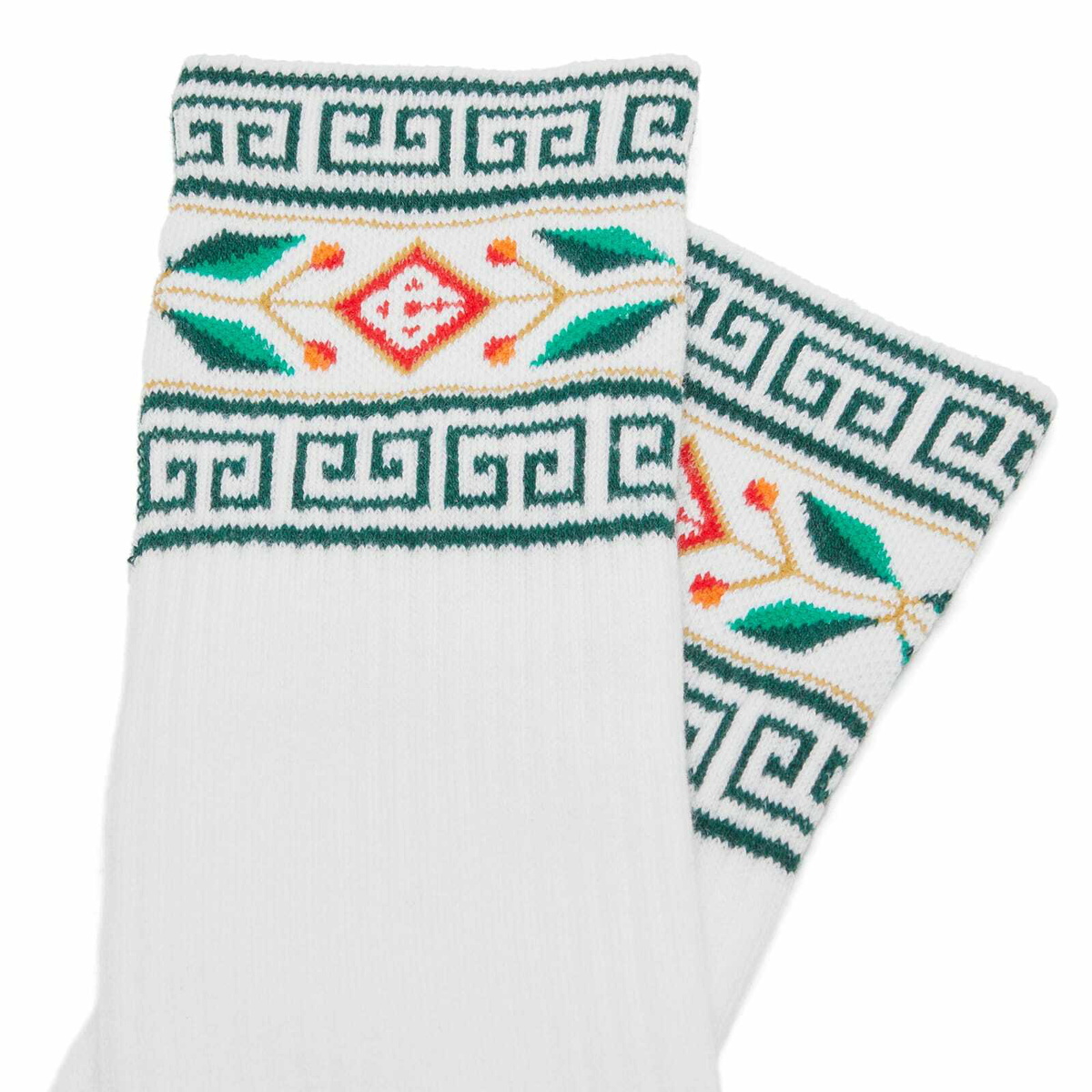 Casablanca Men's Laurel Basketball Socks in White Casablanca
