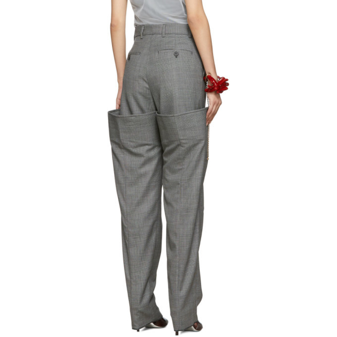 Y/Project Grey Check Double Leg Trousers Y/Project