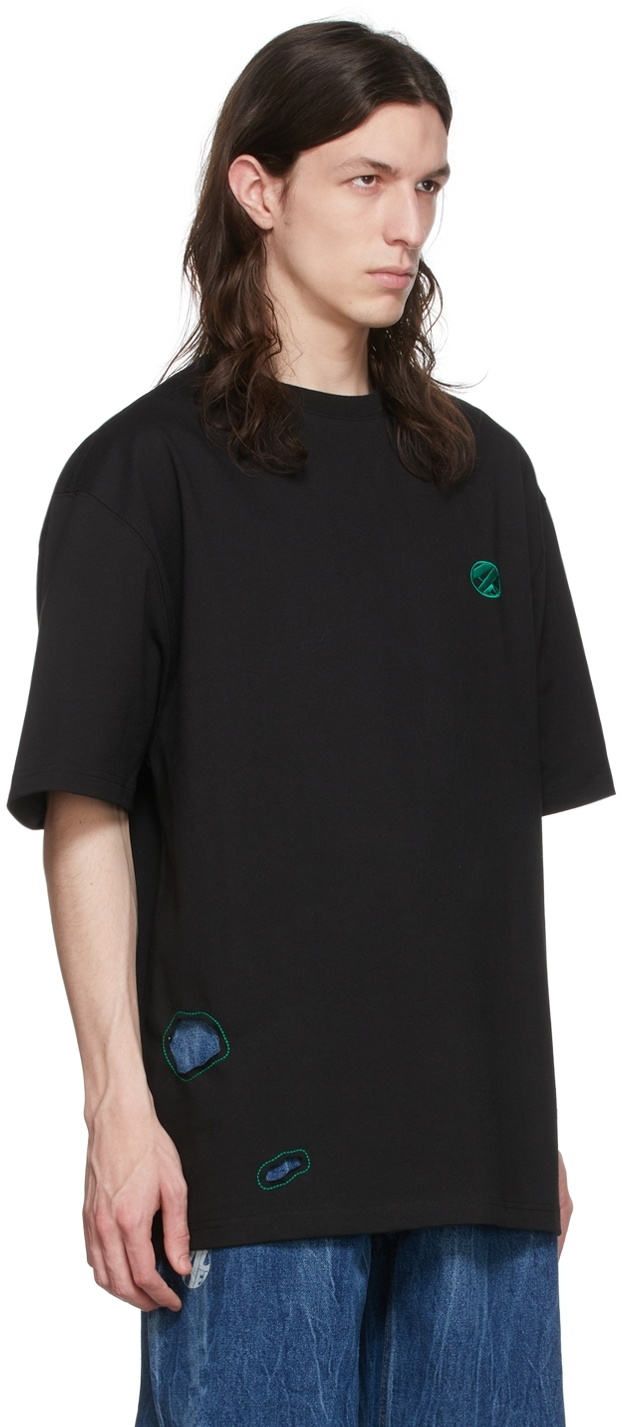 ADER error Black Cotton T-Shirt ADER error