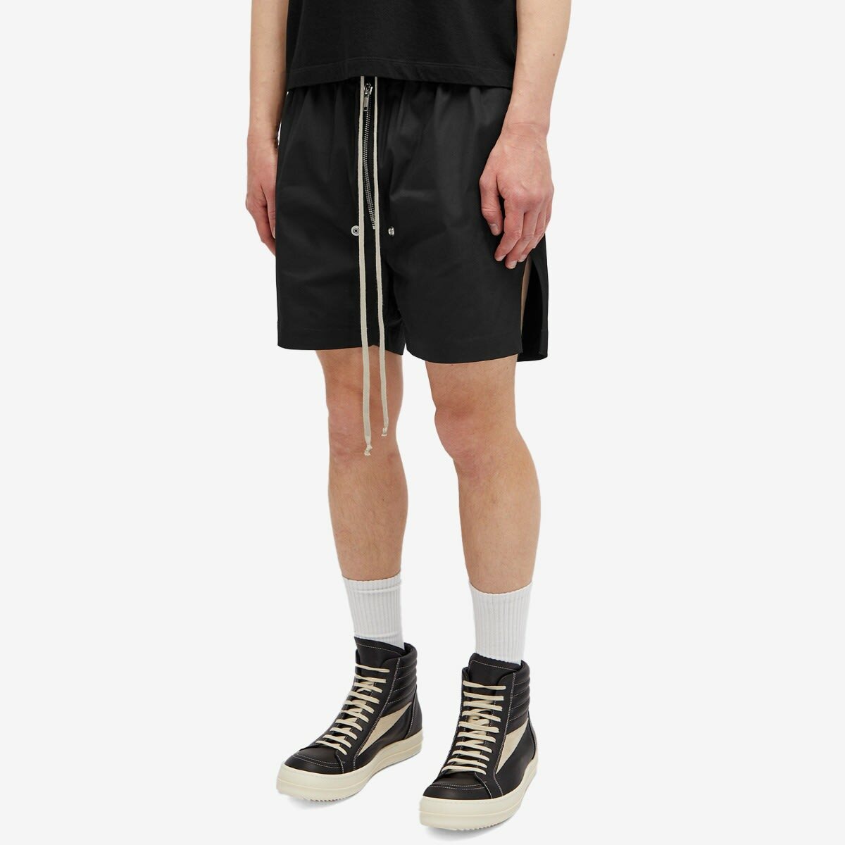 Rick Owens Men's Bela Heavy Cotton Boxer in Black Rick Owens