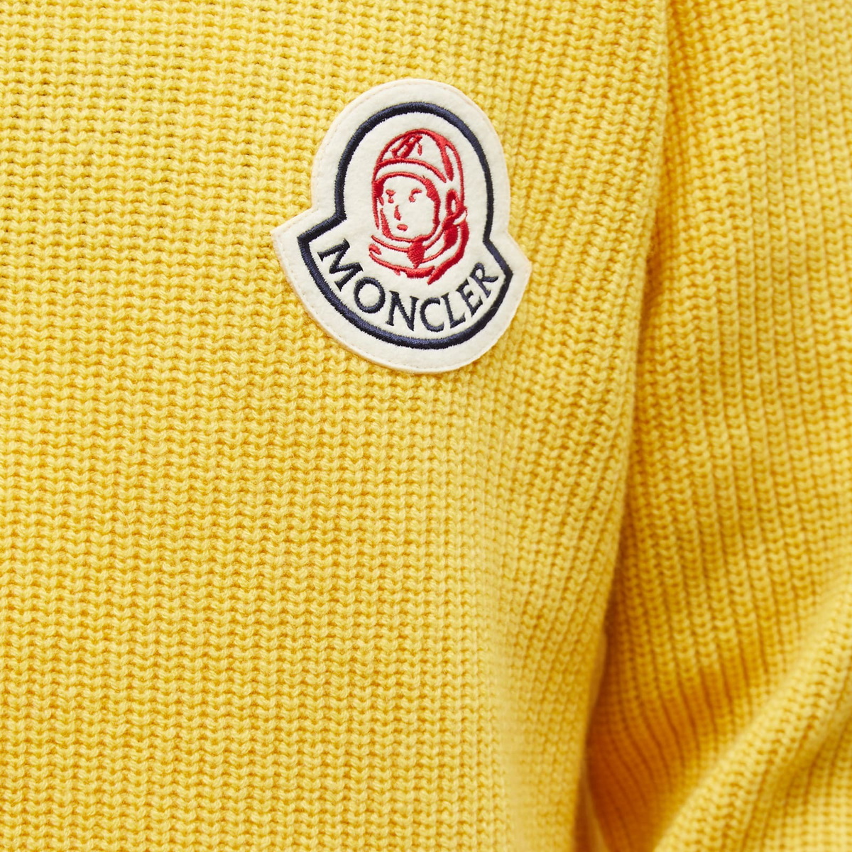 Moncler Men's Genius x BBC Crew Neck Knit in Yellow Moncler