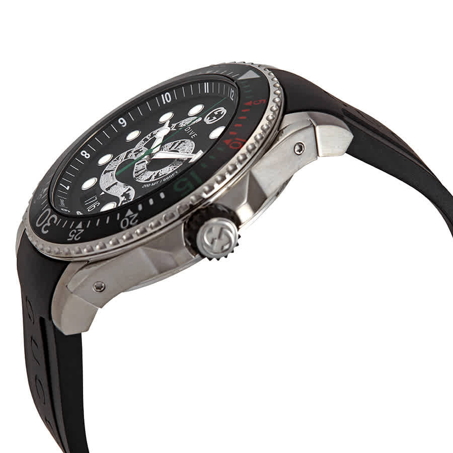 Gucci Dive Dragon Quartz Black Dial Mens Watch YA136217 Gucci
