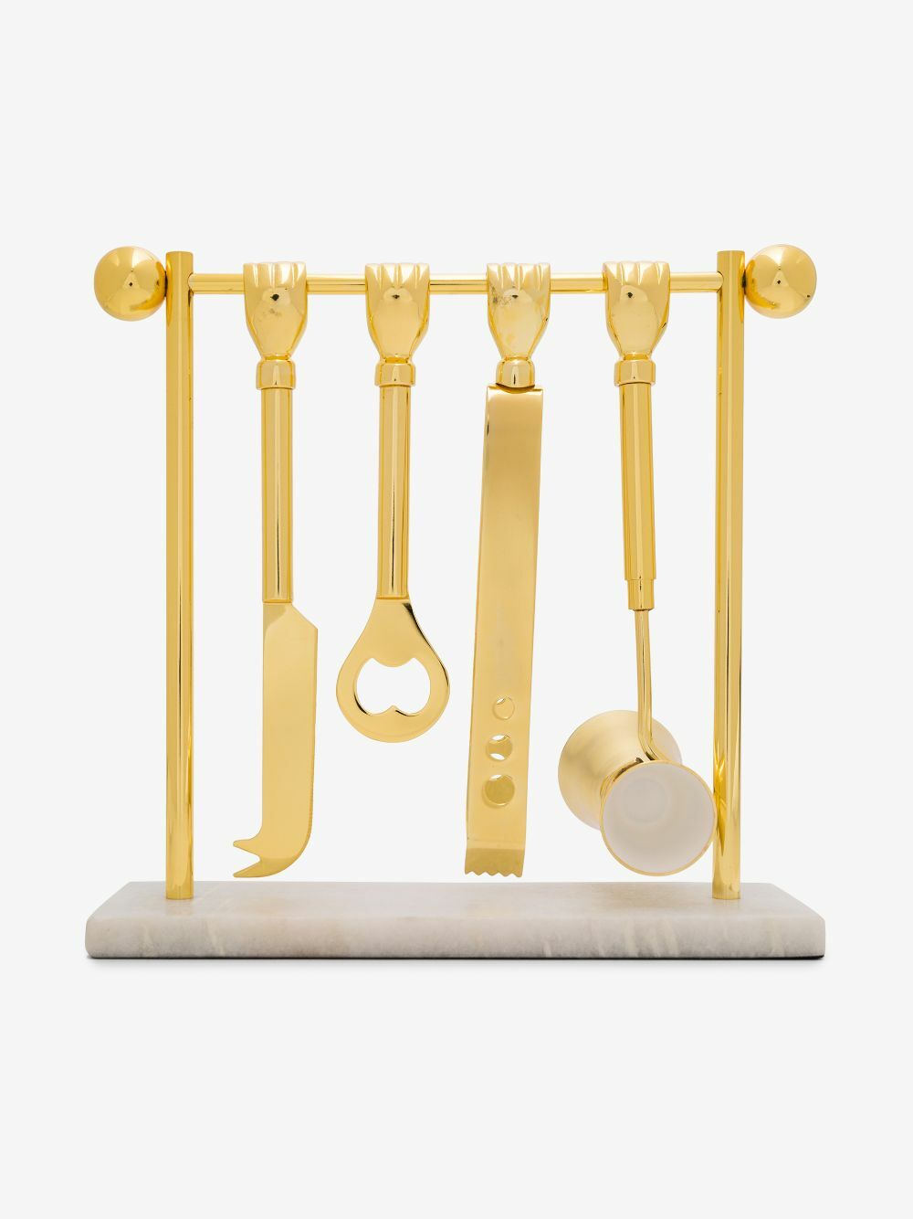 Jonathan Adler Gold Barbell Barware Set Jonathan Adler