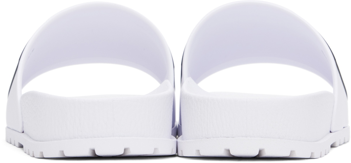 Versace Jeans Couture White Logo Shelly Pool Slides Versace