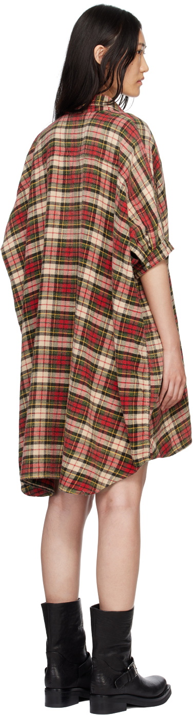 R13 Red & Green Oversized Boxy Minidress R13