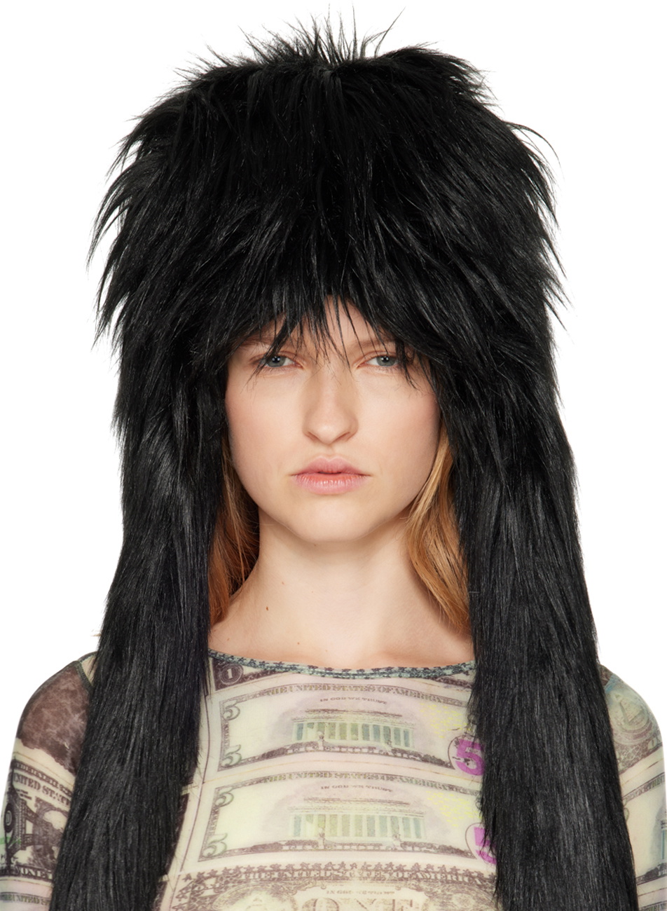 VAQUERA Black Furry Faux-Fur Aviator Hat Vaquera