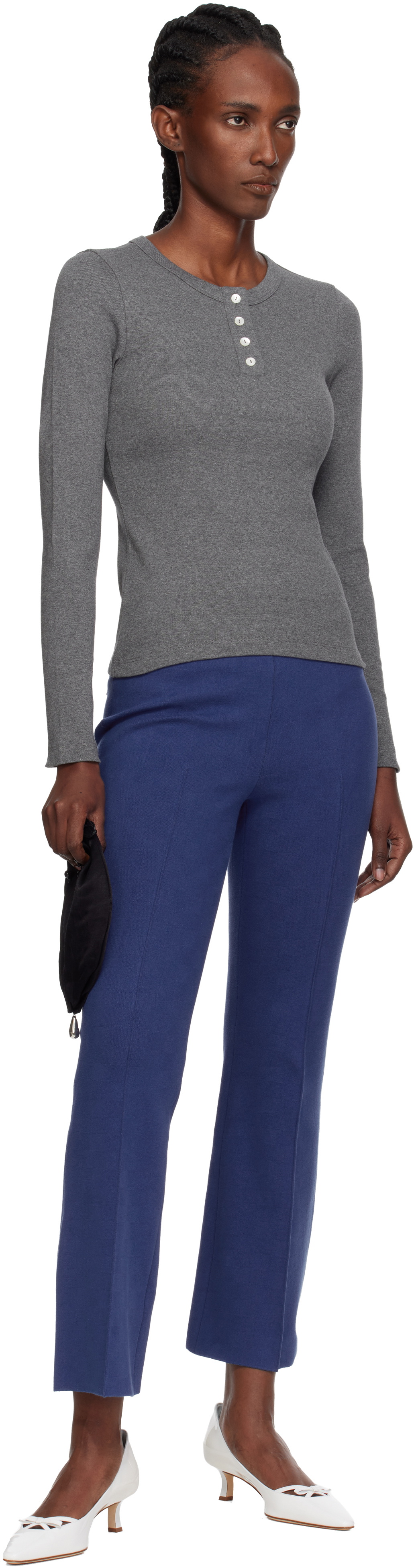 FLORE FLORE Gray Jess Longsleeve Henley FLORE FLORE