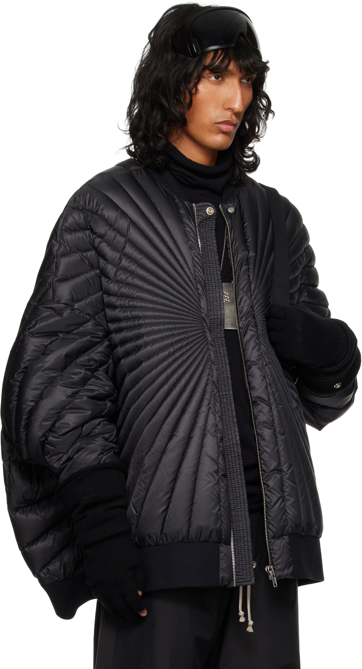 Rick Owens Moncler + Rick Owens Black Radiance Peter Bomber Jacket Rick ...