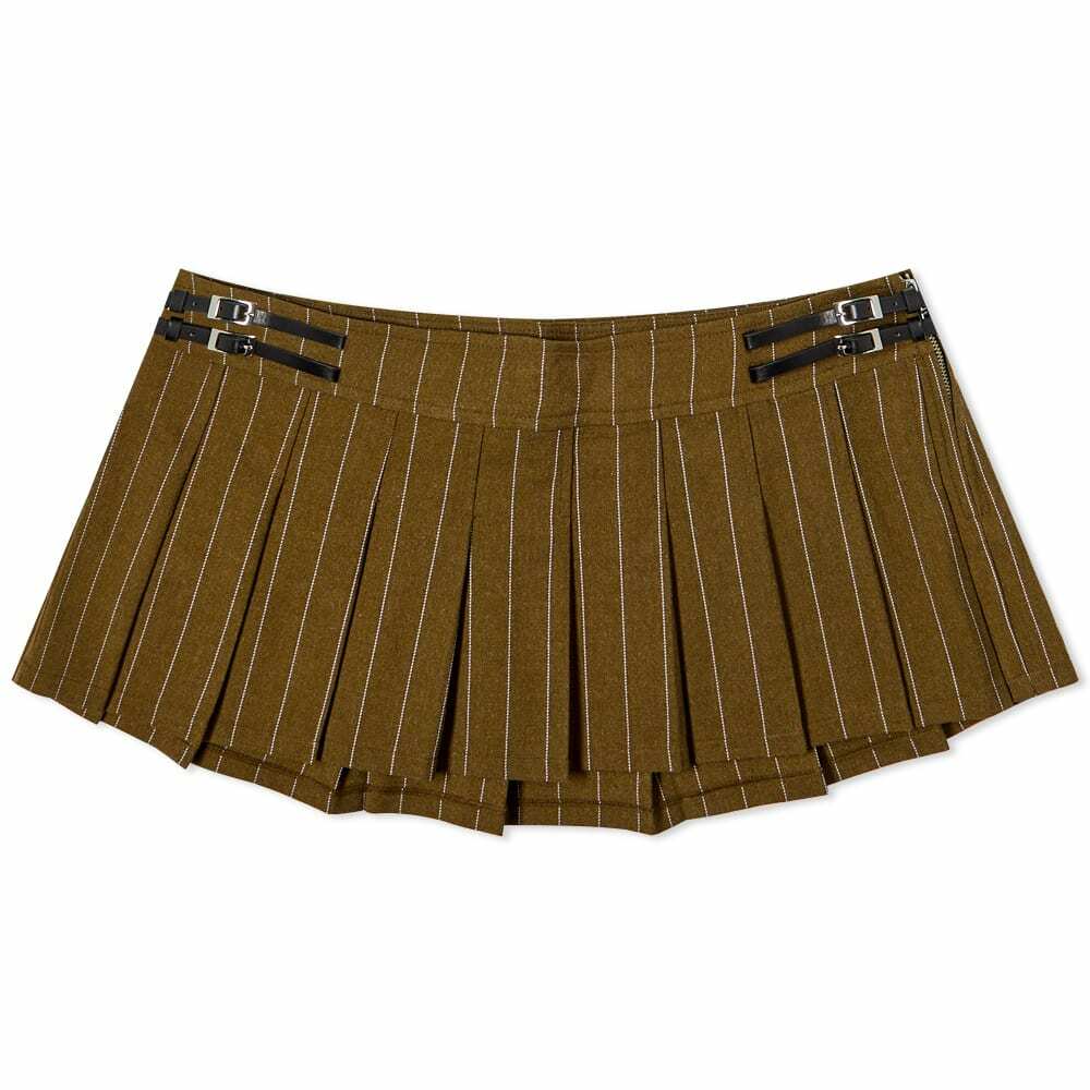 Miaou Women's Reno Mini Skirt in Olive Pinstripe Miaou