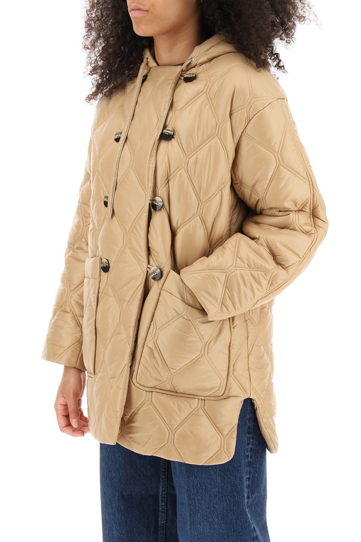Ganni Hooded Quilted Jacket GANNI
