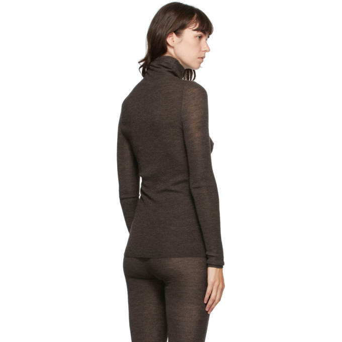 Lauren Manoogian Brown Merino and Silk Turtleneck Lauren Manoogian