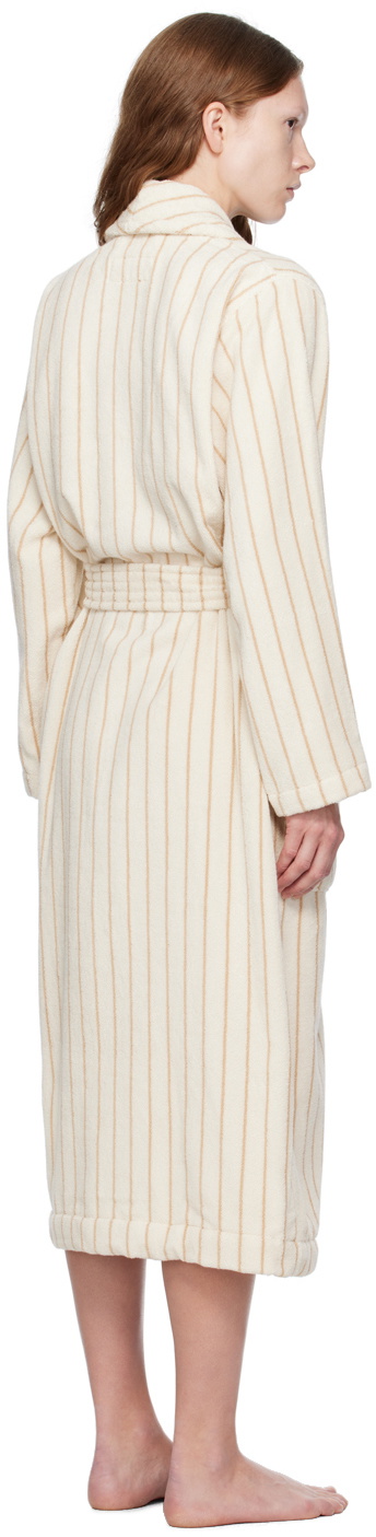 Tekla White & Beige Classic Bathrobe Tekla Fabrics