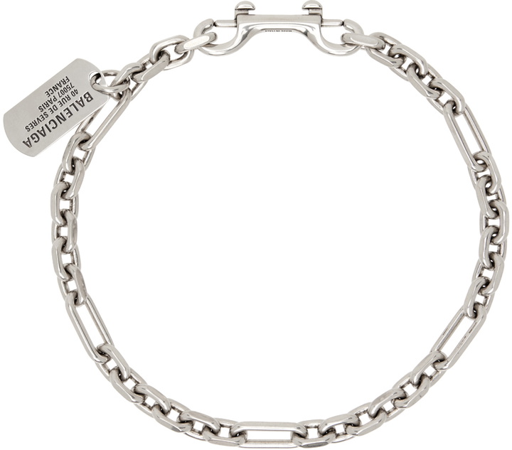 Balenciaga Silver XXL B Chain Necklace Balenciaga